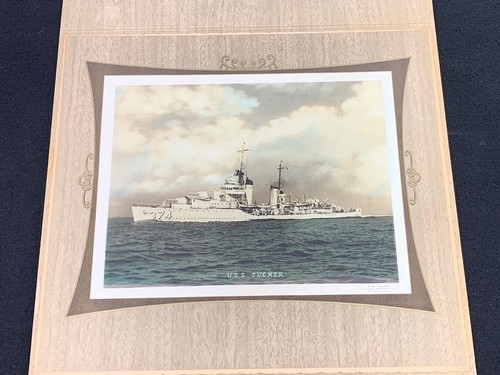 WWII USS Tucker DD-374 Large Matted Folder Photo | eBay