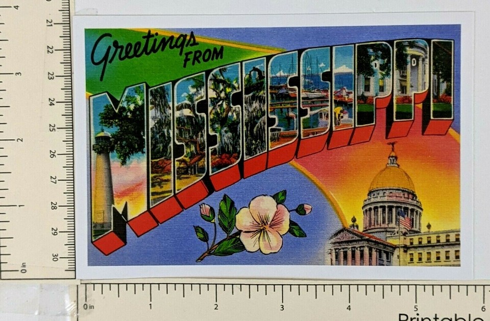 Mississippi Greetings From Large Letter Reproduction State Postcard ...