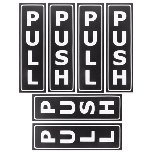 3 Pairs Restaurant Door Stickers Outdoor Pull Push Stickers Door Window ...