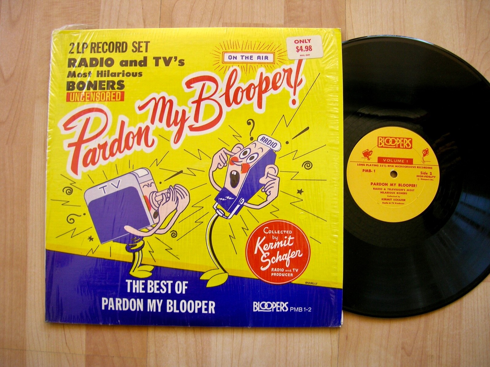 Kermit Schafer pardon my blooper Bloopers PMB 1-2 gate 2LP SHRINK MINT ...