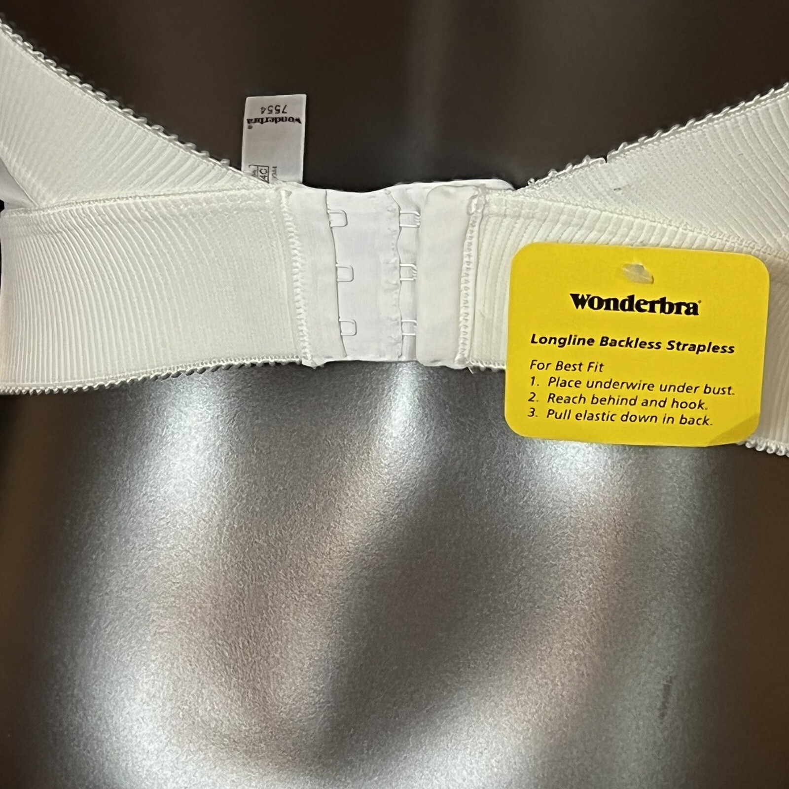 Vtg Wonderbra 34C White Satin Long Line Strapless Backless NWT | eBay