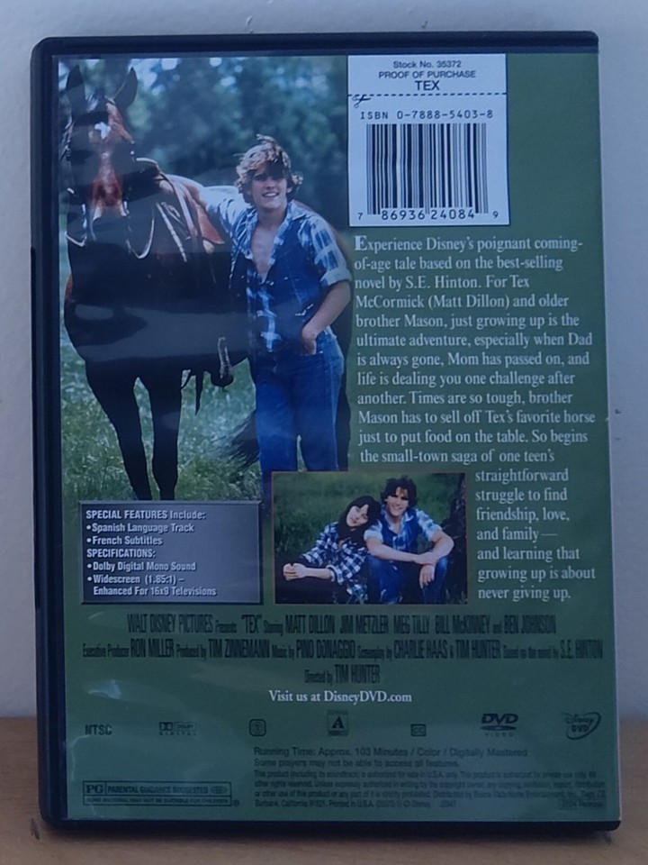 Disney's Tex DVD Davey Crockett Poppins Swiss Family Robinson Darby O ...