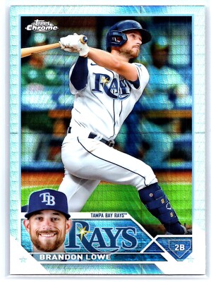 2023 Topps Chrome Baseball Prism Refractor Parallel #208 Brandon Lowe ...