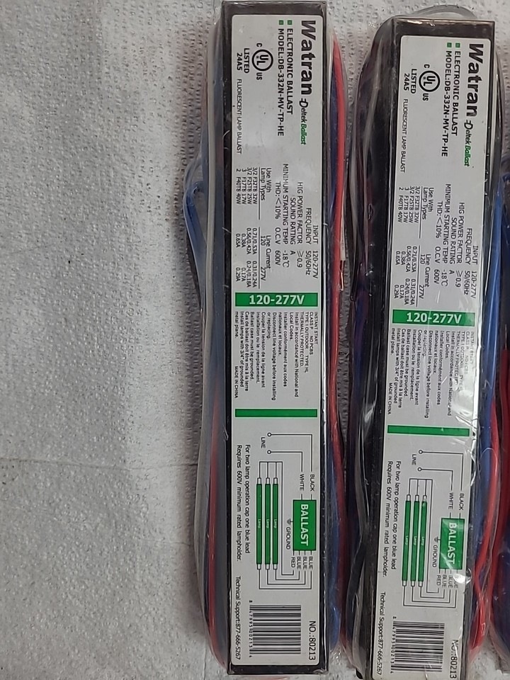 Watran DB-332N-MV-TP-HE 80213 Electronic Ballast-LOT OF 6 BALLAST-80213 ...