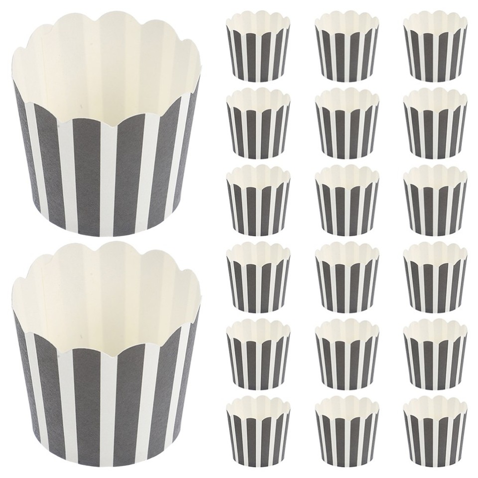 50 Pcs Muffin Liners Black Muffins Paper Cups Baking for Mini Cupcake ...