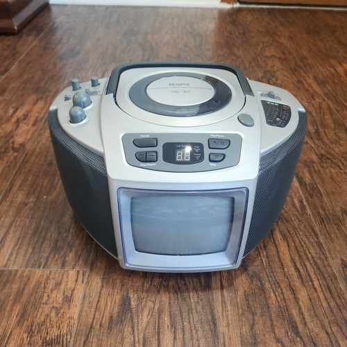 RARE-Vintage GPX CD/TV BOOMBOX Radio Player 5" Black White TV PT-1801 ...