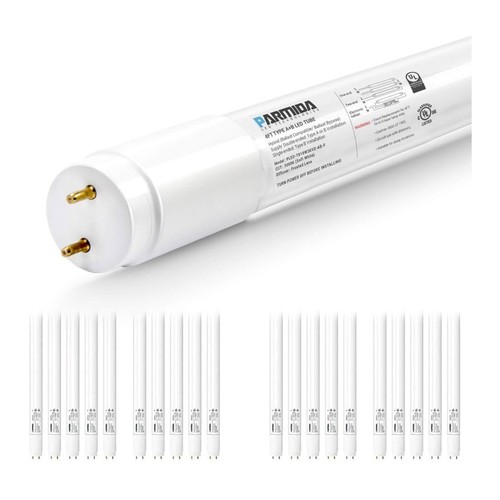 PARMIDA 20-Pack 4FT LED T8 Hybrid Type A+B Light Tubes – 6000K, 2200lm ...