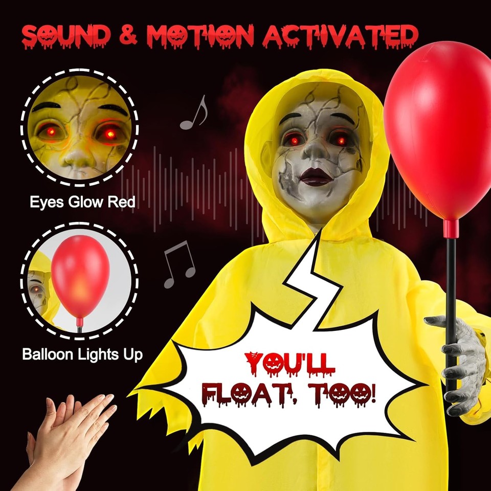 Halloween Decorations Outdoor - 4 Ft Life Size Animated Animatronics Prop with S | eBay