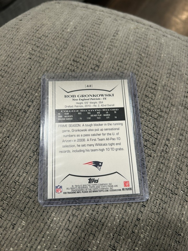 2010 Topps Prime #42 Gold Rob Gronkowski Patriots Rookie /699 | eBay