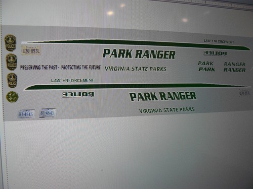 Virginia State Park Ranger Pick Up Truck Decals 1:24 | eBay