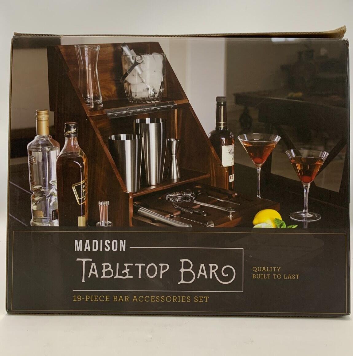Pottery Barn Classic Bar Acacia Cabinet Mixologist Tool Set 19 Pieces ...