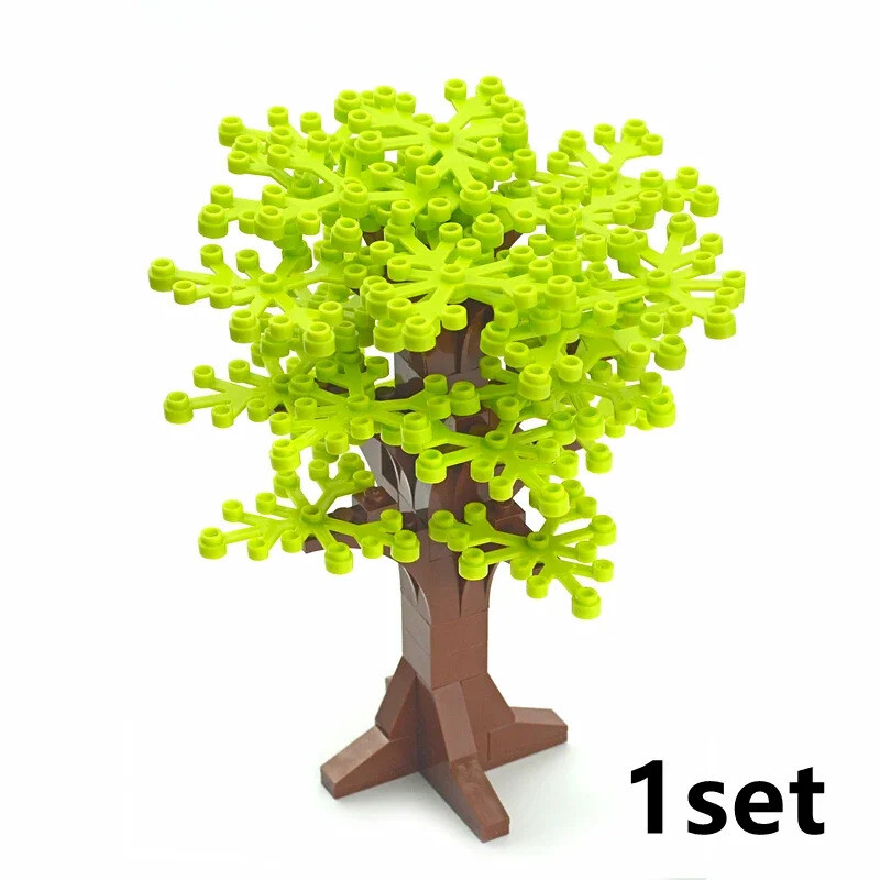 City Tree Green Bush Garden MOC Flower Grass for Lego Building Blocks ...