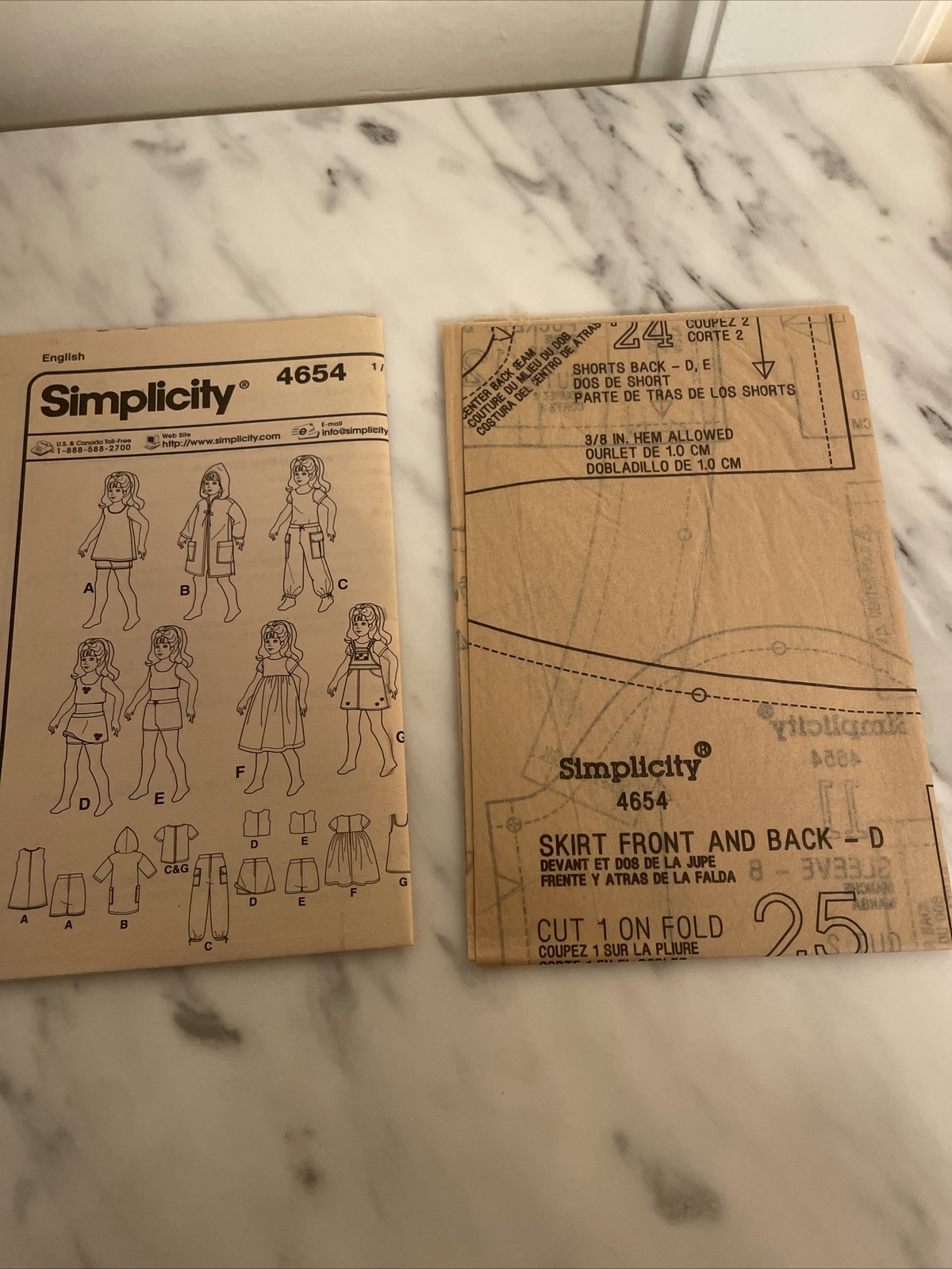 18" GIRL DOLL Modern Clothes Skort Simplicity 4654 American Sewing ...