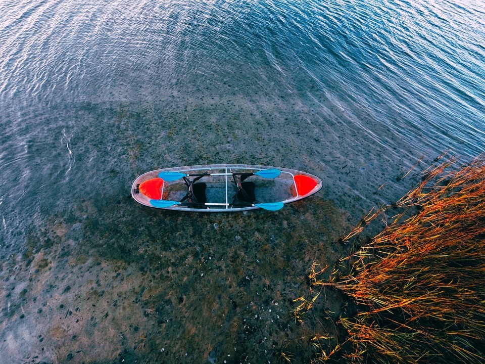 Kayaks Clear Glass Bottom Canoe Crystal Kayak with 2-Clear Seats ...