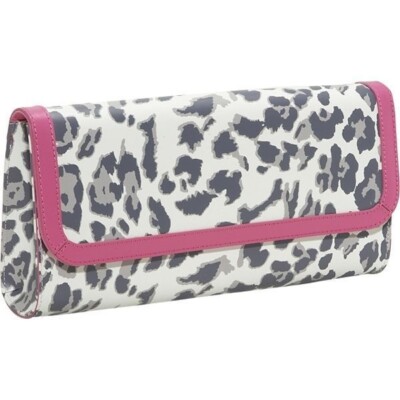 ️ Vera Bradley Baekgaard Snow Leopard Oversize Clutch Genuine Leather ️ ...