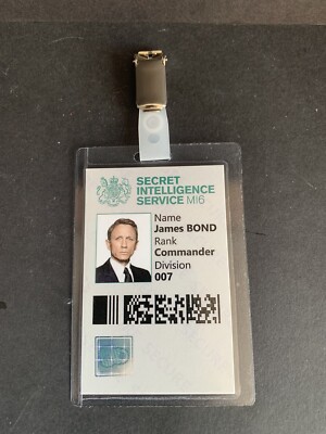 JAMES BOND OO7 LAMINATED SECURITY INTELLIGENCE MI6 I.D.PASS PROP DANIEL ...