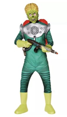 Mars Attacks Adult Costume w/ Atomic Ray Gun; Upgraded Moving Mouth ...