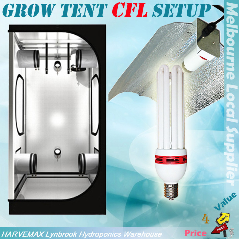 Hydroponic Batwing Reflector CFL Lamp Grow Light Kit 60x60x160CM Grow ...