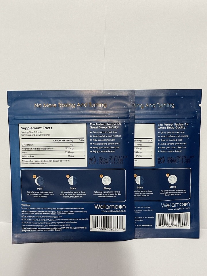 Wellamoon sleep 😱Support 28 Patches Easy. Overnight Use.(2 Unit,EXP ...