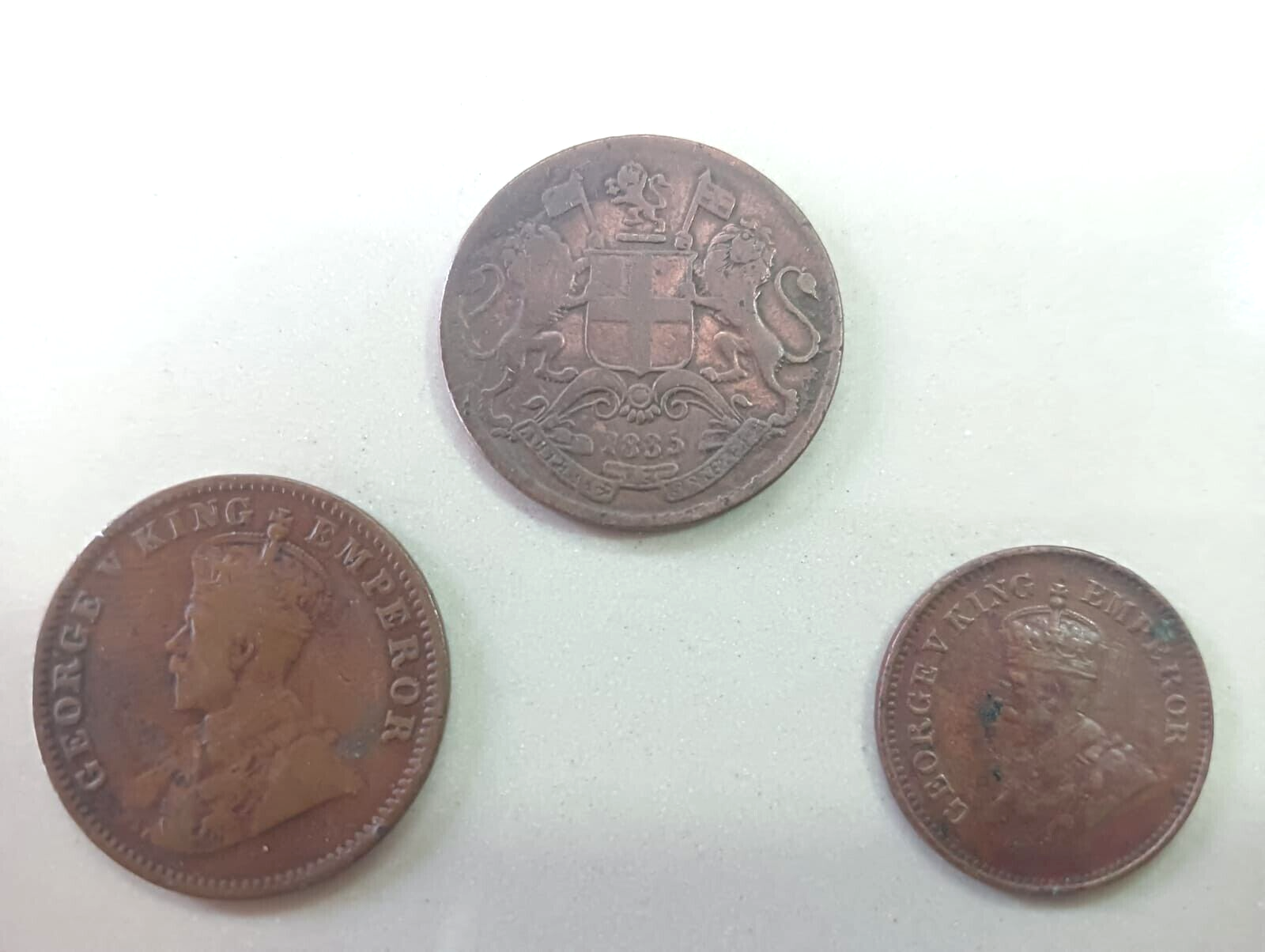 SET OF 3 VINTAGE OLD RARE COINS- GEORGE V KING 1920 & 1936, EAST INDIA ...