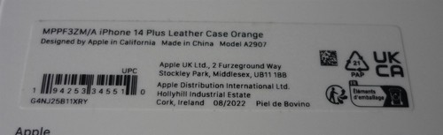 Official Apple iPhone 14 Plus Case Leather Magsafe Orange MPPF3ZM/A for ...