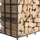 Heavy Duty Metal Firewood Log Rack Fire Wood Holder Storage Stand with ...