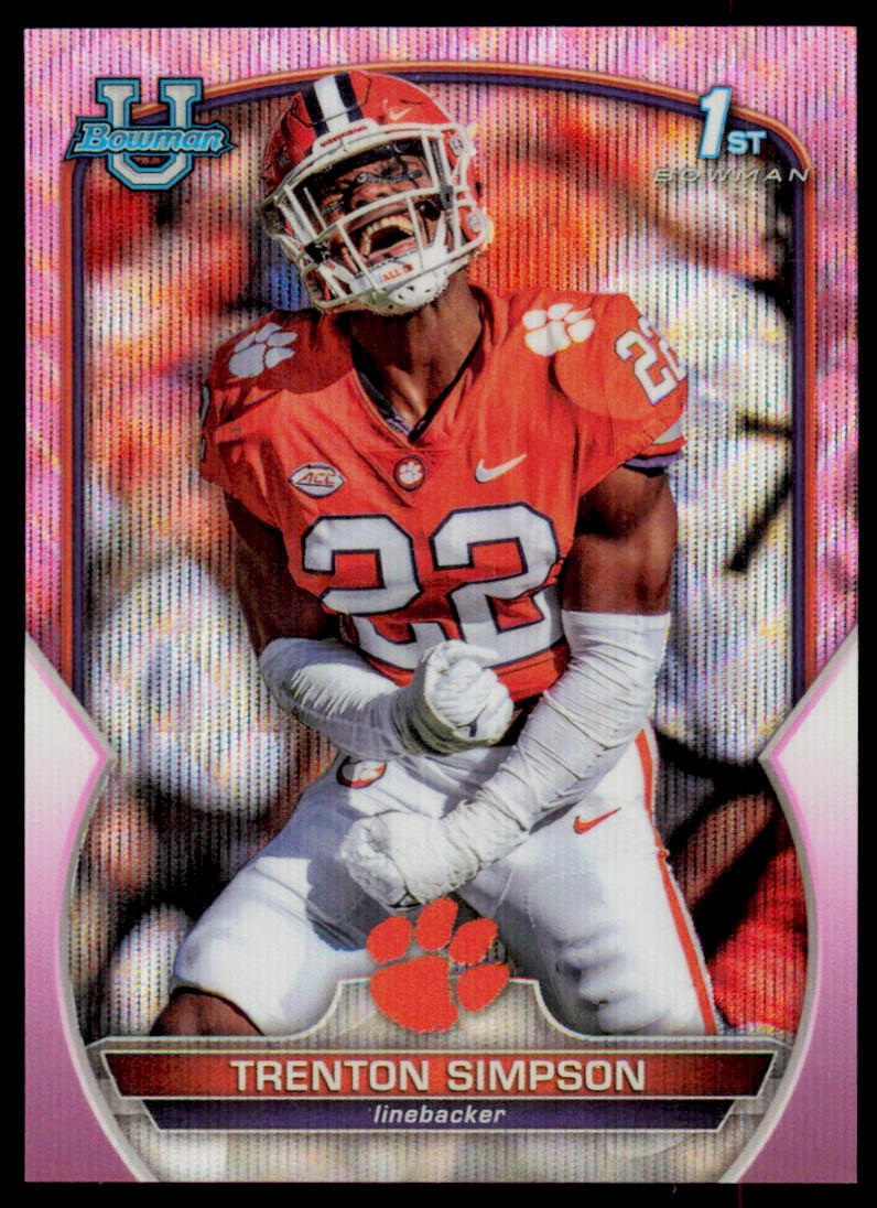 2022 Bowman University Chrome Trenton Simpson 45 Pink Wave Refractor 0456