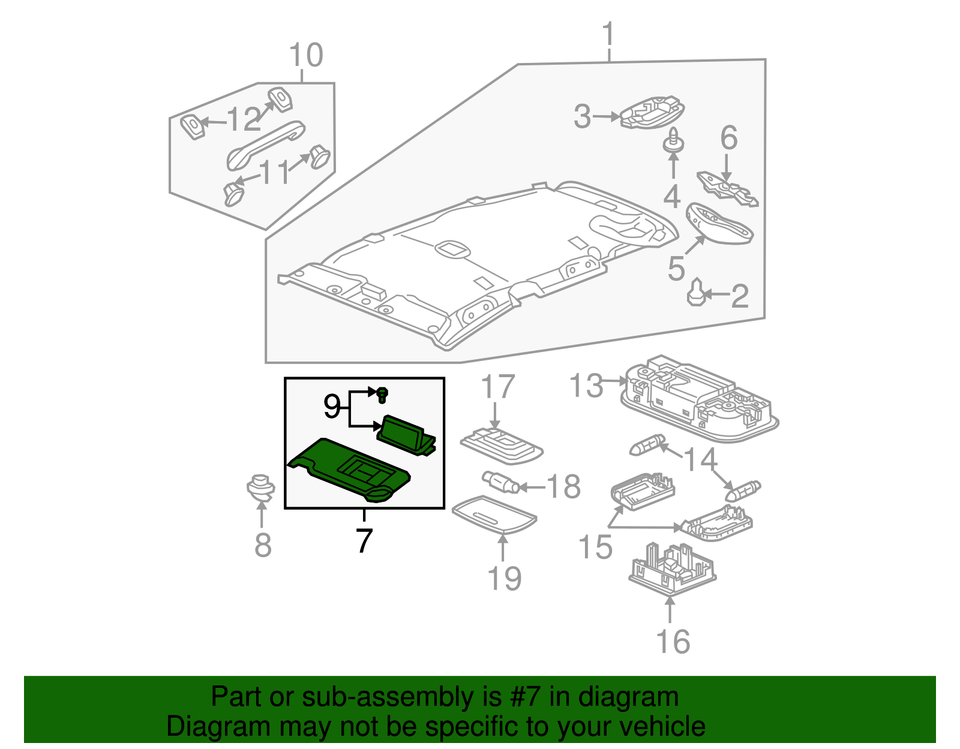 Genuine Honda 2012-2013 Honda Fit - Sun-Visor *NH556L* 83230-TK6-A01ZB ...