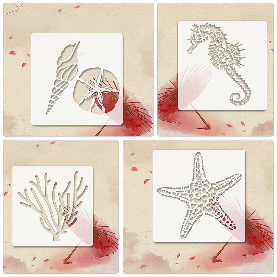 2 Sets Sea Animal Stencils Craft Modello Di Disegno Da Artistici | eBay