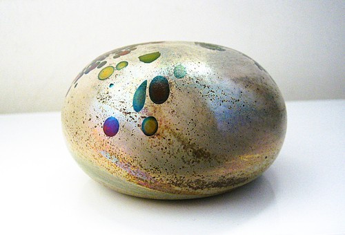 AARON SLATER SIGNED STUDIO ART GLASS IRIDESCENT PAPERWEIGHT - CA: EARLY ...