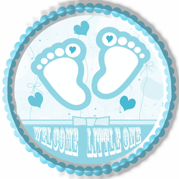 Blue Baby Feet Foot - Edible Cake Topper OR Cupcake Topper, Decor | eBay