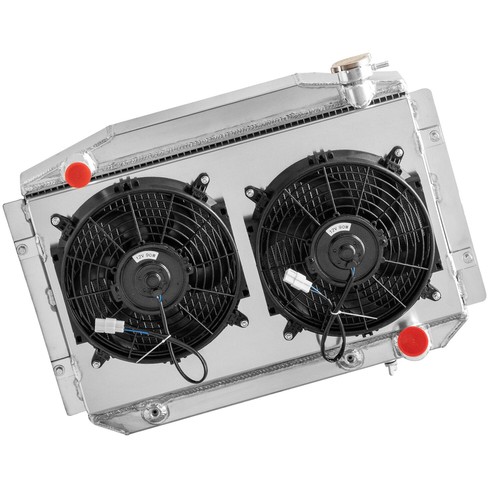 4-Row Aluminum Radiator Shroud Fan Fit 1955-1960 57 Chevy Corvette 350 ...