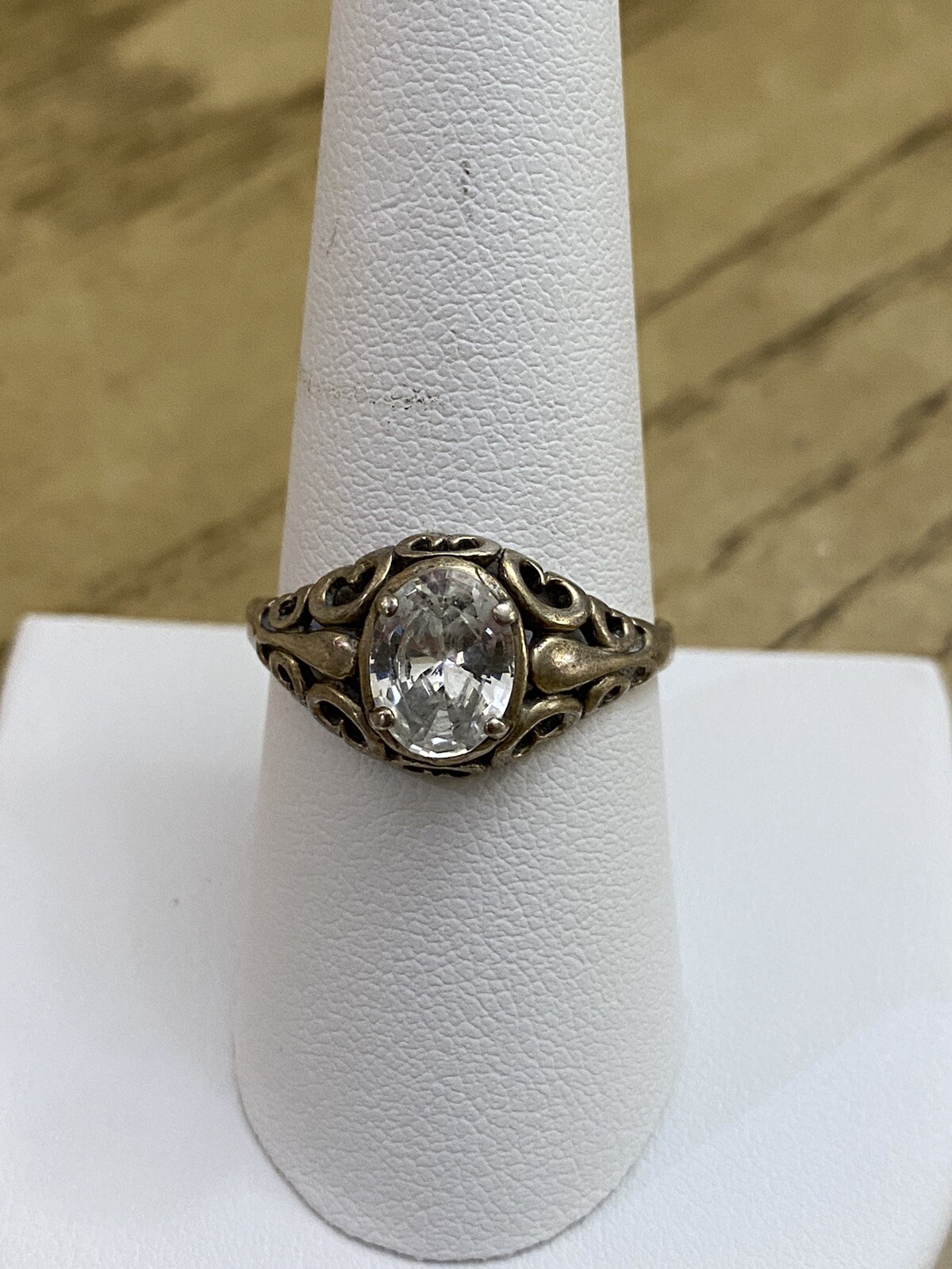 Vintage KBN Kabana 925 Sterling Silver CZ Open Design Ring Size 9.25 | eBay