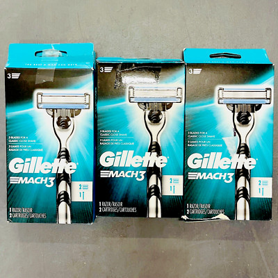 Gillette Mach3 Razor 1 Razor Handle + 2 Blade Refills 3PK Total ...