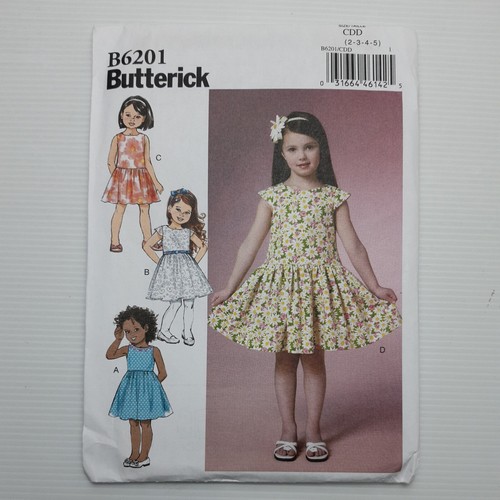 Butterick Sewing Pattern 6201 B6201 Child Girl Dress w/variations Size ...