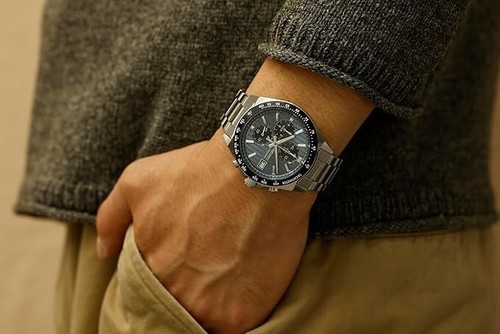 SEIKO SELECTION SBTR041 Stainless Steel Chronograph Quartz Watch 41mm ...