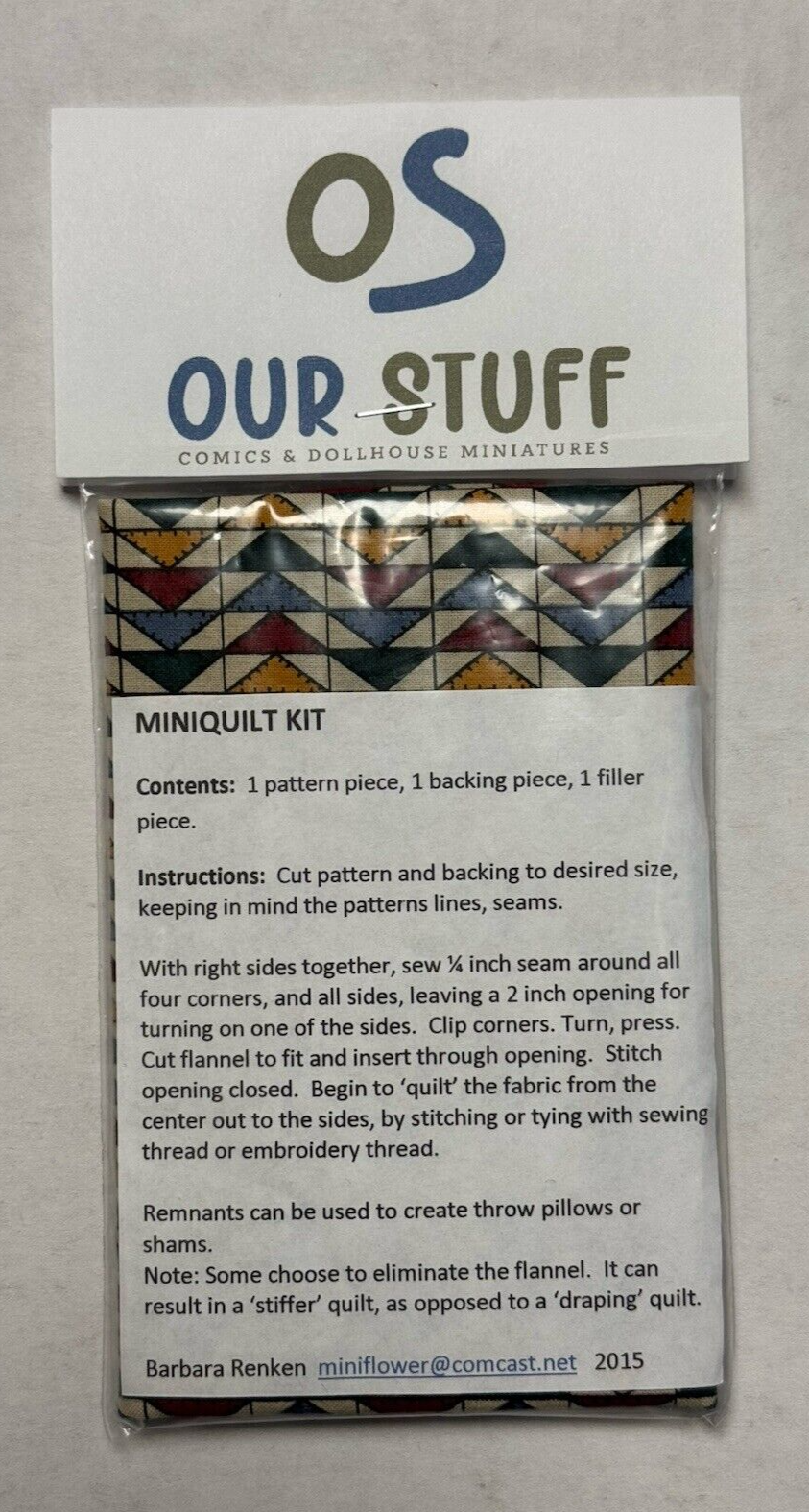 Dollhouse Miniature - MINIQUILT Kit - DIY Dollhouse Quit - 1:12 Scale ...