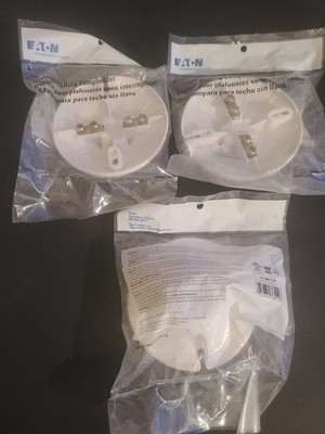 (LOT OF 3) Eaton S1174W-F-LW Ceiling Lampholder SIngle Bulb Light ...