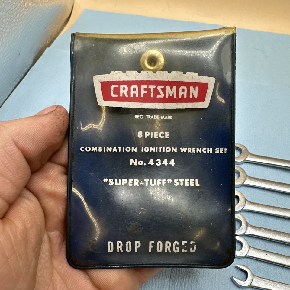Vintage Craftsman Crown Logo -V- 8 Pc Combination Ignition Wrench Set ...