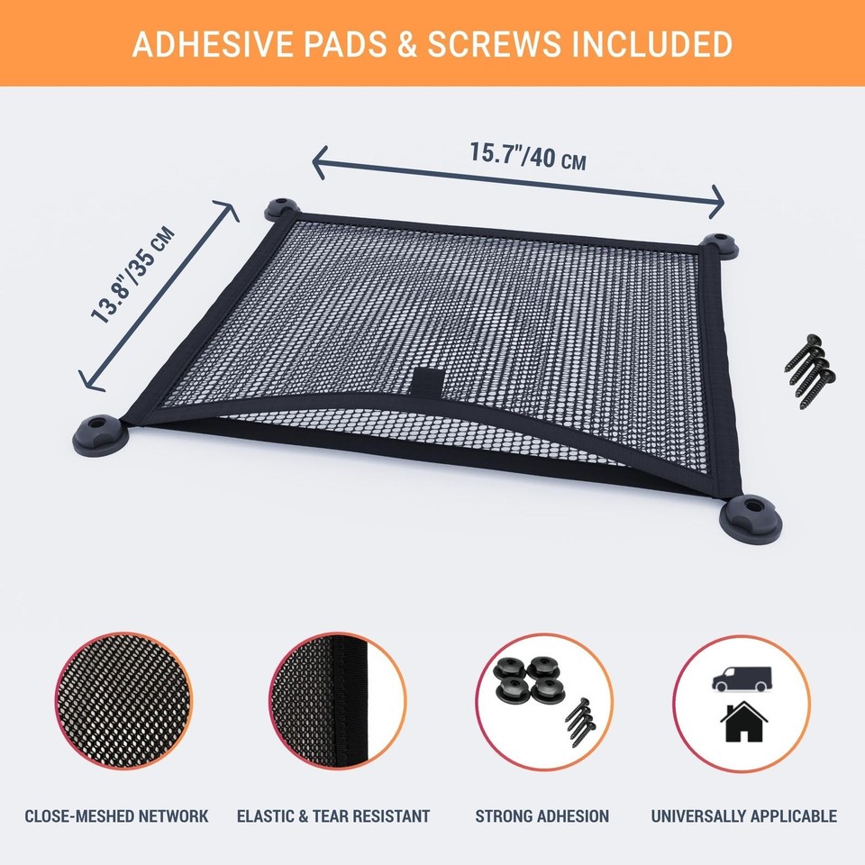 2 Pack Small Cargo Net Pocket Elastic Mesh Netting Storage Organizer ...