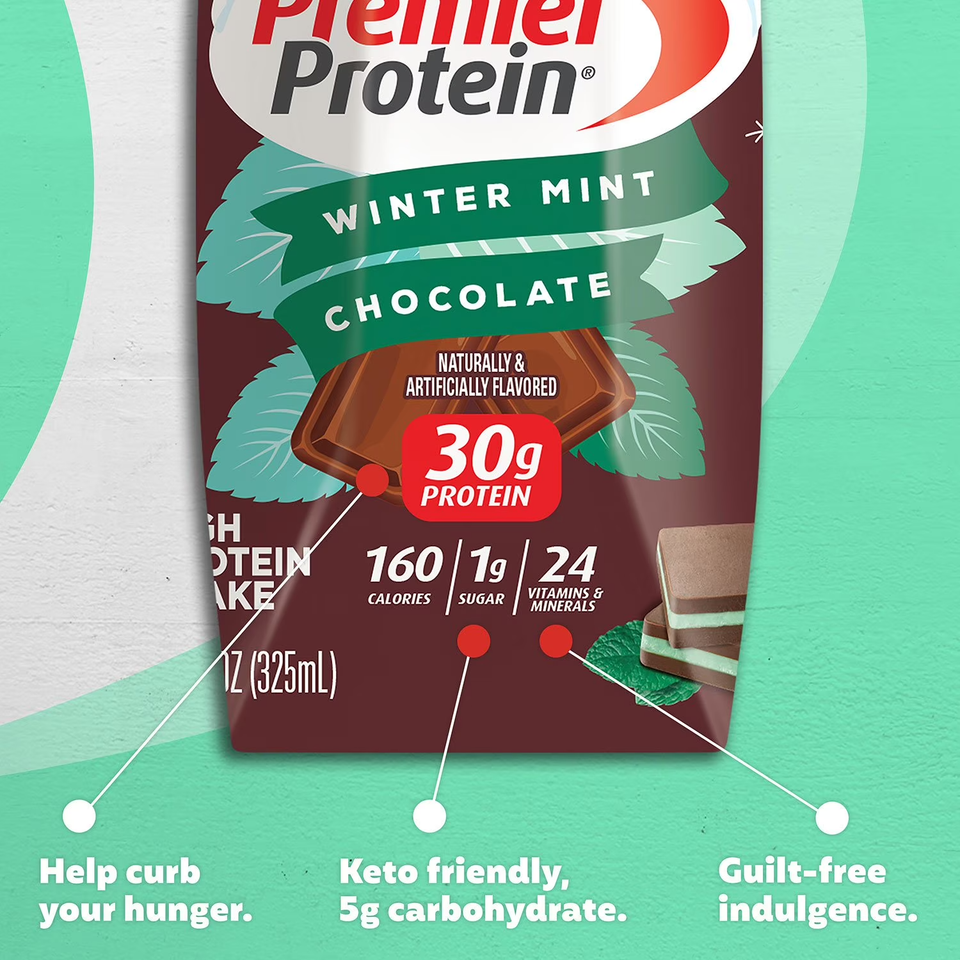 Premier Protein 30g High Protein Shake, Winter Mint Chocolate 11 fl. oz ...
