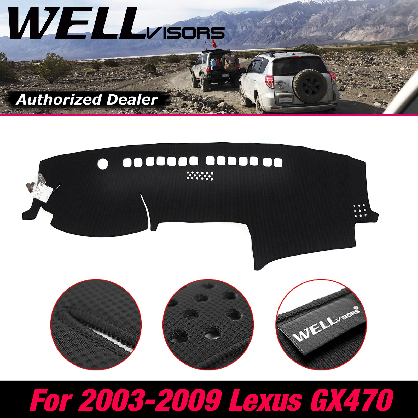 Dash Mat Dashboard Cover Black For 2003-2009 Lexus GX470 WELLvisors 3 ...