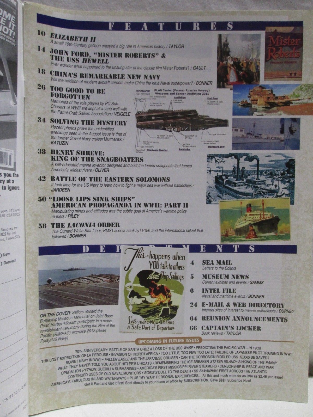 Sea Classics Magazine October 2012 John Ford Mister Roberts & USS ...