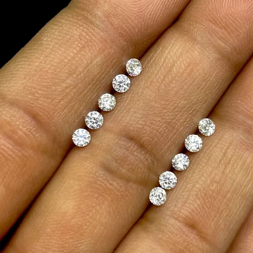 1 CT Natural White Diamond 3 mm 10 Pcs Round Cut VVS1 D Grade GDGL ...