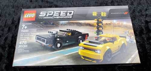 LEGO 75893 NIB 2018 Dodge Challenger SRT Demon & 1970 Charger RT Speed ...