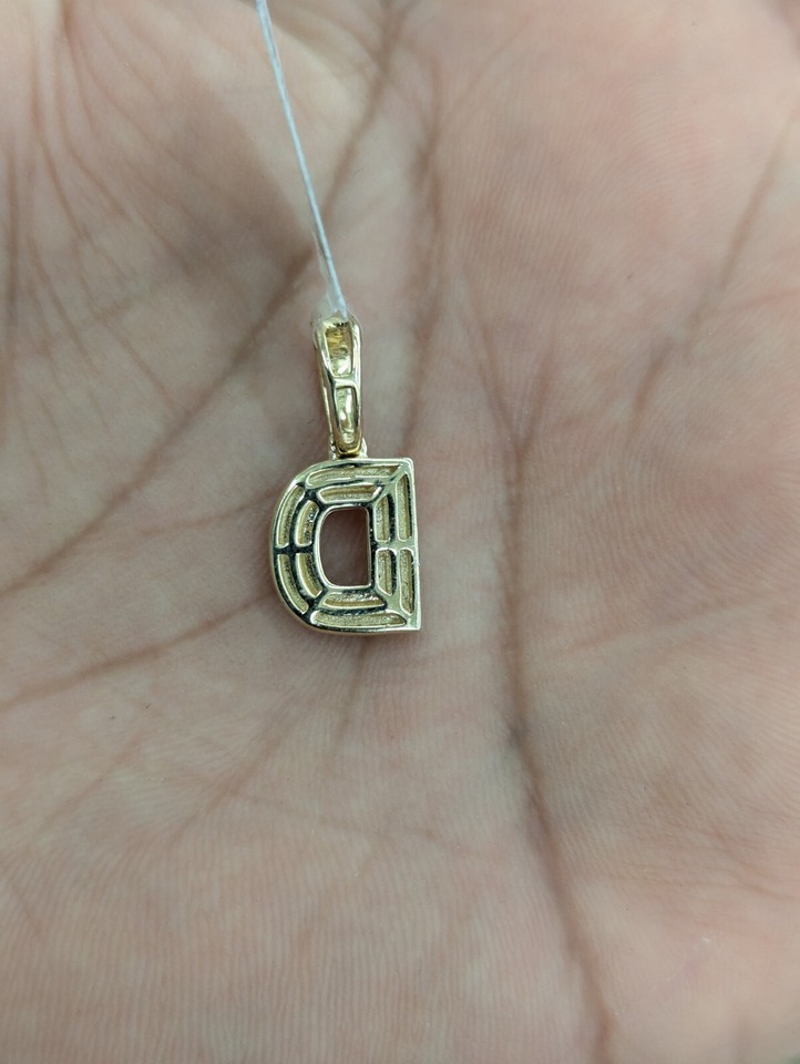 Real Natural Diamond 10kt Yellow Gold Two-tone Bubble Style Initial D ...