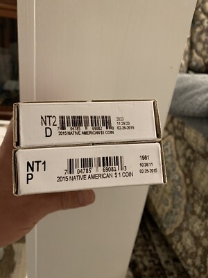 2015 P & D Native American Mint Rolls- Dollar Coins Unopened Mint Box ...