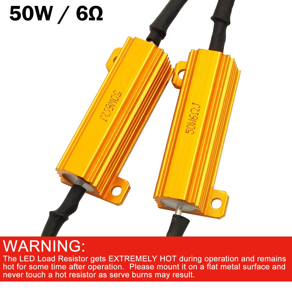 2x 3157 LED 50W 6ohm Load Resistor Adapter Anti Hyper Flashing Error ...