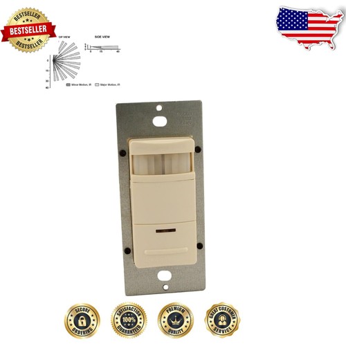 IDT Decora 120/277V Wall Switch Occupancy Sensor - 180° Coverage, Light ...