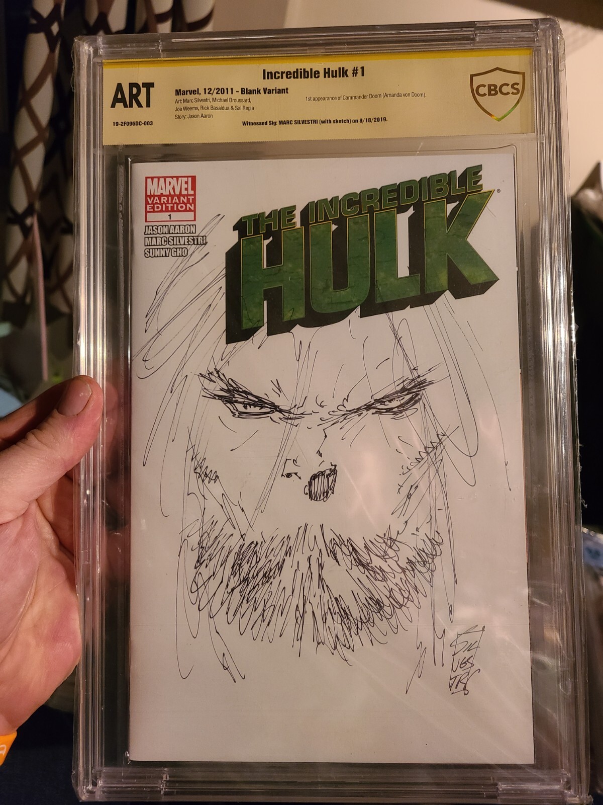 CGC 9.6 Original Bearded Hulk Art Sketch by Marc Silvestri Rare!!! | eBay